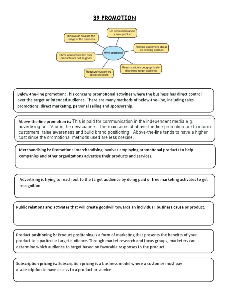 39 PROMOTION Worksheet | PDF | Advertising | Subscription Business Model