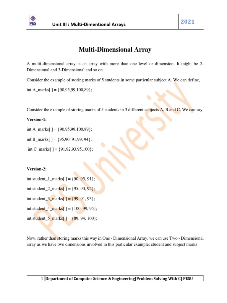 CS151 Unit3 Notes | PDF | Pointer (Computer Programming) | Array Data ...