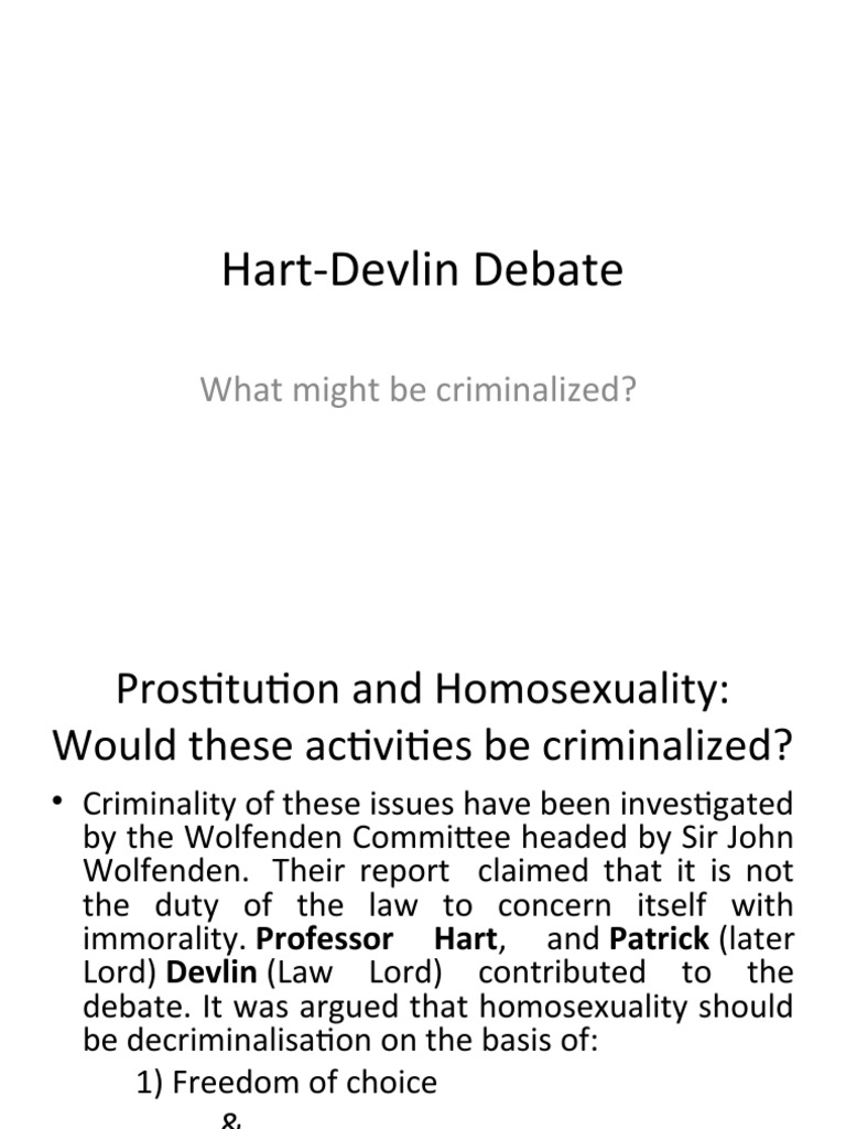 Hart-Devlin Debate: What Might Be Criminalized? | PDF | Utilitarianism ...