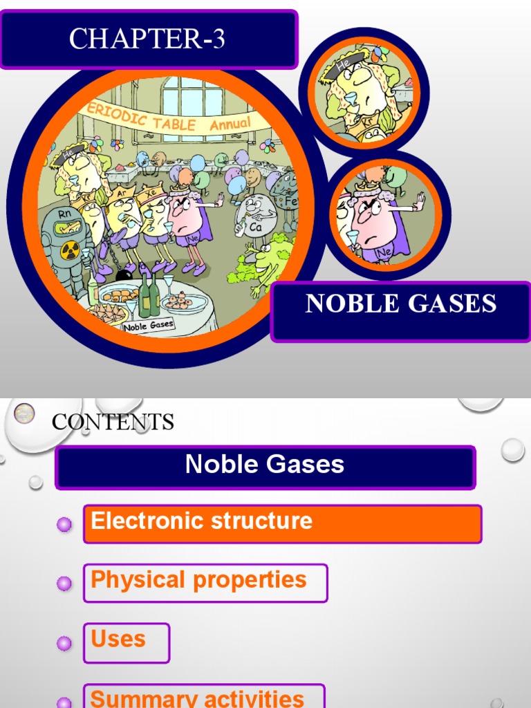 Chap-3, Noble Gas | PDF | Sets Of Chemical Elements | Gases