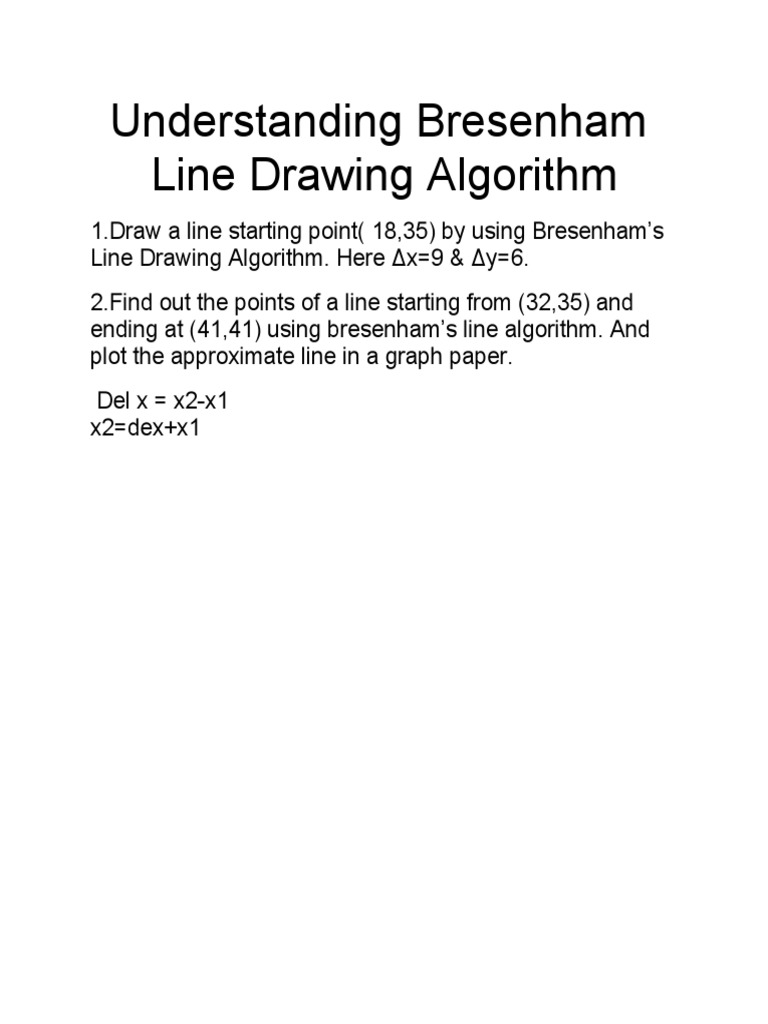 Bresenham Line Drawin Algorithm | PDF