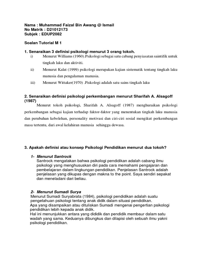 Contoh Jawapan Edup 2082 | PDF