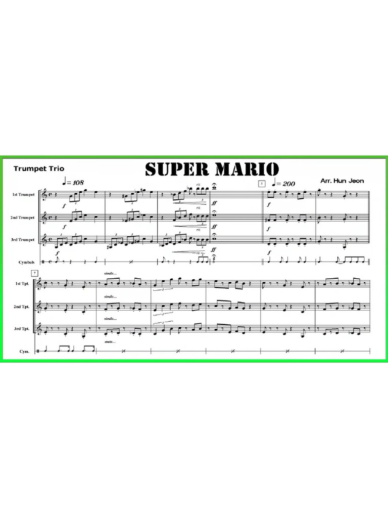 Super Mario Bros (Trumpet Trio) Sheet | PDF