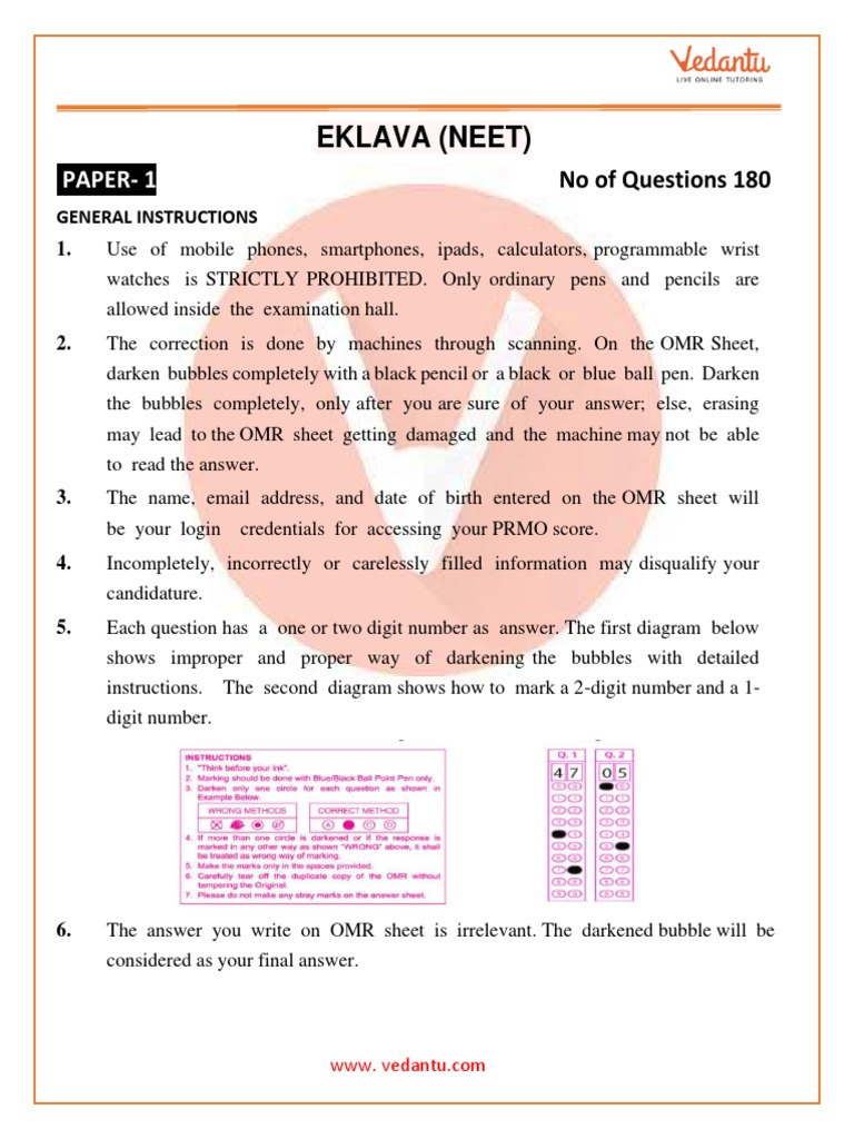 Eklavya (NEET) Sample Paper - 1 | PDF | Epithelium | Capacitor