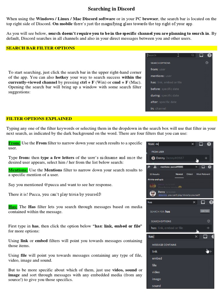 Searching in Discord | PDF | Application Software | Web Search Engine