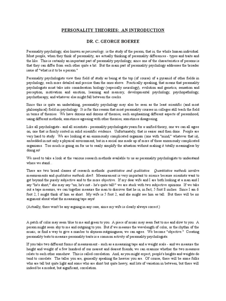 Intro to Personality Psychology | PDF | Id | Sigmund Freud