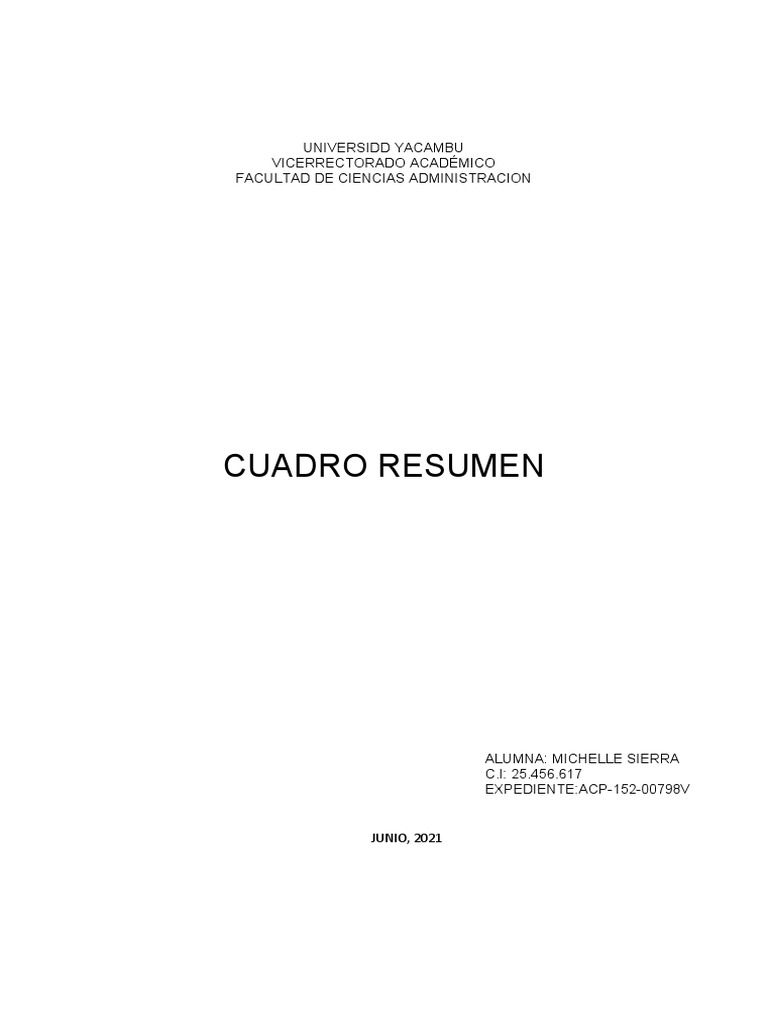 Cuadro Resumen | Descargar gratis PDF | Inventario | Economias