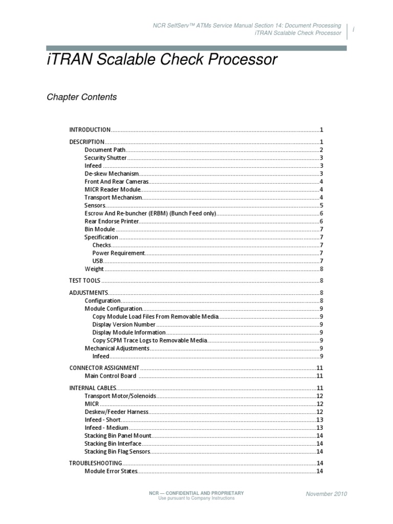 iTRAN Scalable Check Processor: Chapter Contents | PDF | Automated ...