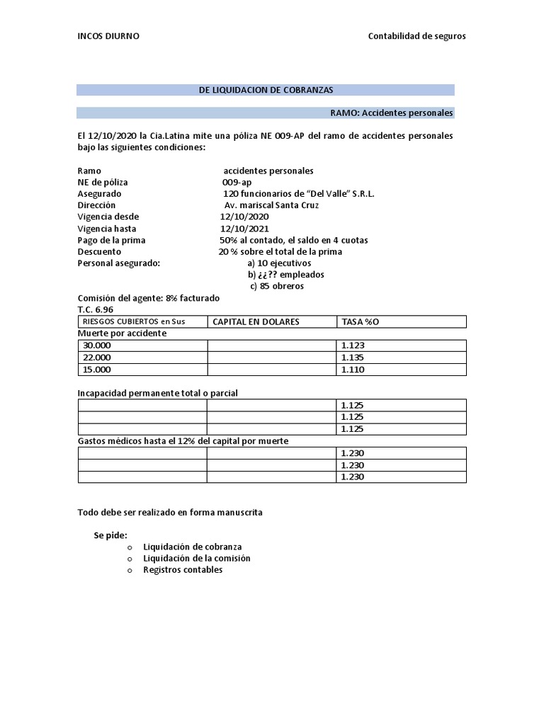 Liquidacion de Cobranzas | PDF
