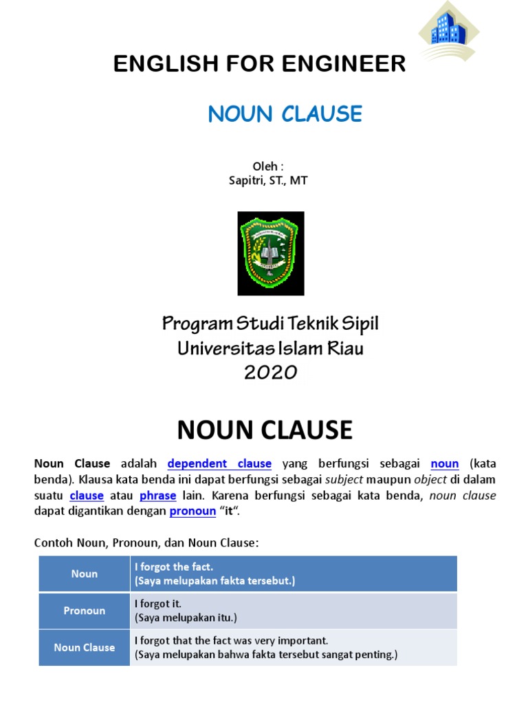 English For Engineer (Noun Clause) | PDF