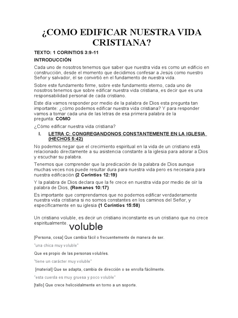 Como Edificar Nuestra Vida Cristiana | PDF | Cristo (título) | Amor