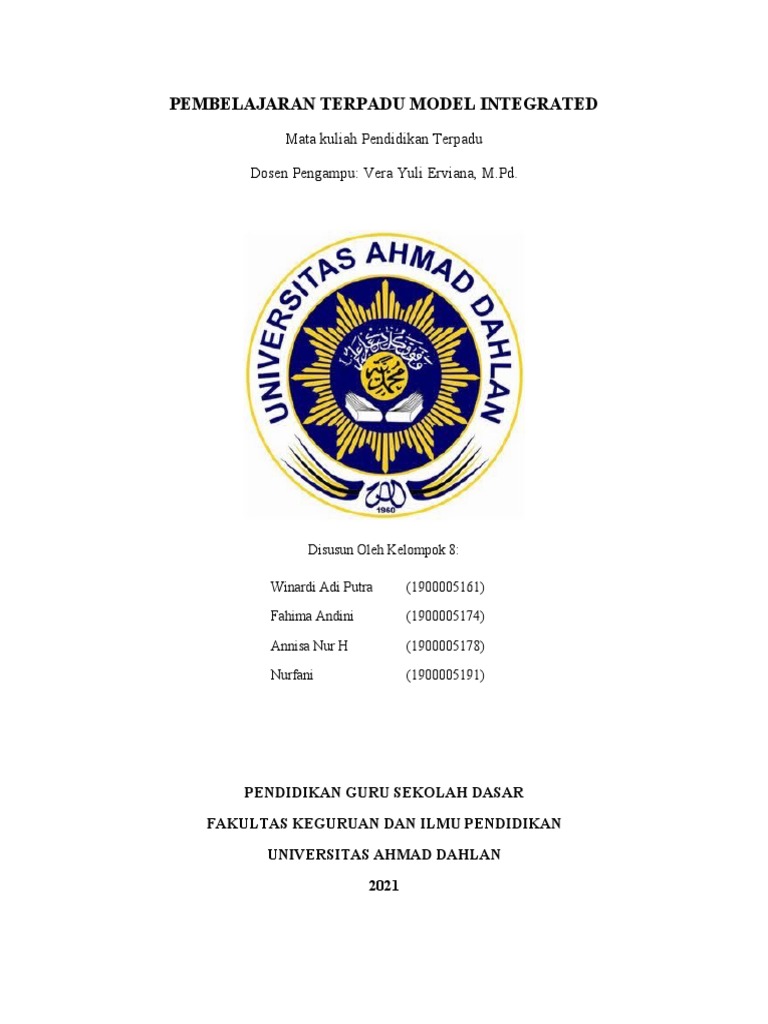 Pembelajaran Terpadu Model Integrated | PDF