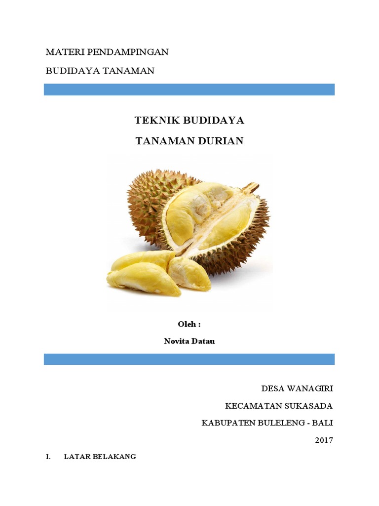 Materi Budidaya Durian | PDF | Griya & Taman