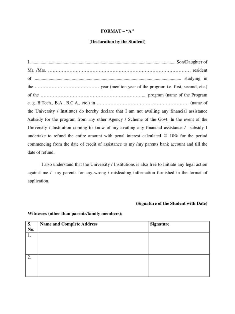 Microsoft Word - Declaration Form For McM-LFA Scheme | PDF | Social ...