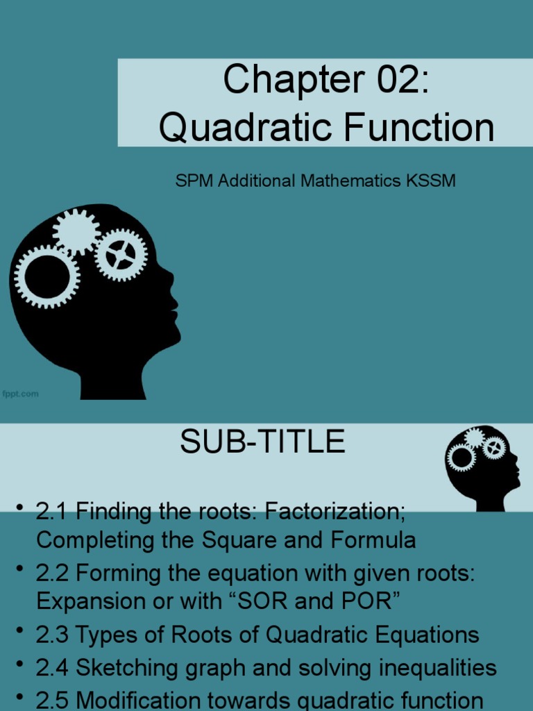 KSSM F4 C2 Quadratic Functions | PDF | Quadratic Equation | Equations
