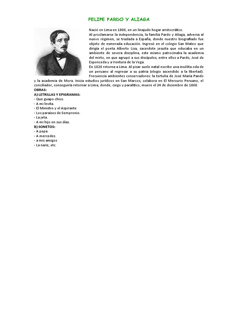 Felipe Pardo y Aliaga | PDF | Personas