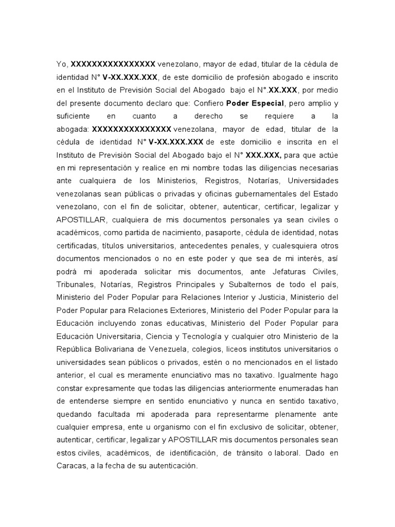 Poder Especial para Apostillar | PDF