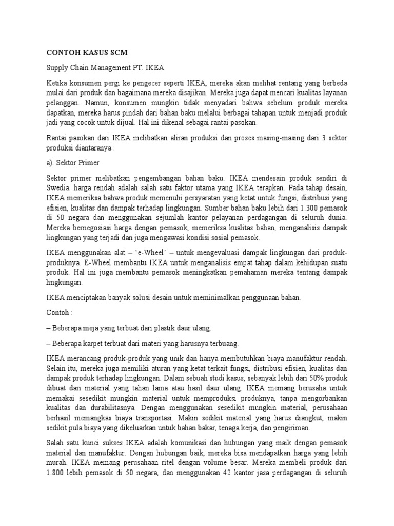 Contoh Kasus SCM | PDF | Bisnis | Griya & Taman