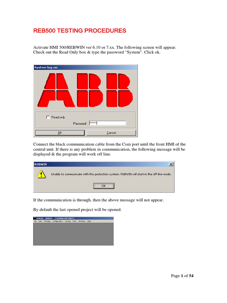 Reb500 Test Procedures | PDF | Electricity | Electrical Engineering