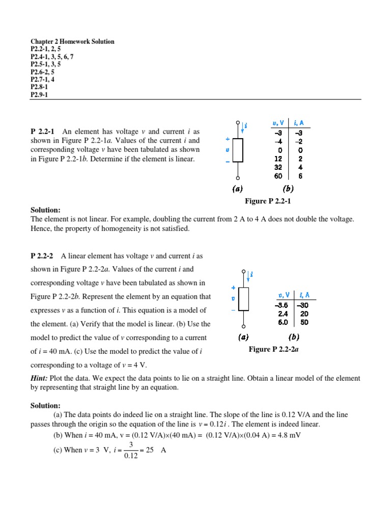 Chapter 2 Homework Solution Pdf Electrical Network Series And