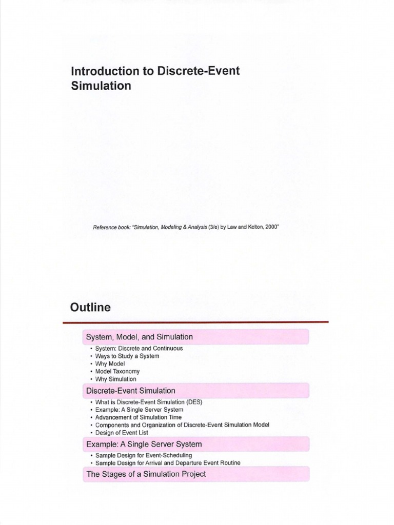 (PPT) Introduction To Discrete-Event Simulation | PDF | Subroutine | System