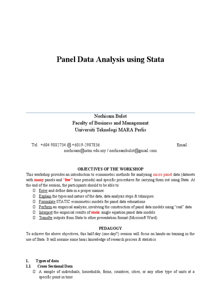Stata Book - Manual - Panel Data Analysis | Download Free PDF | Coefficient Of Determination ...
