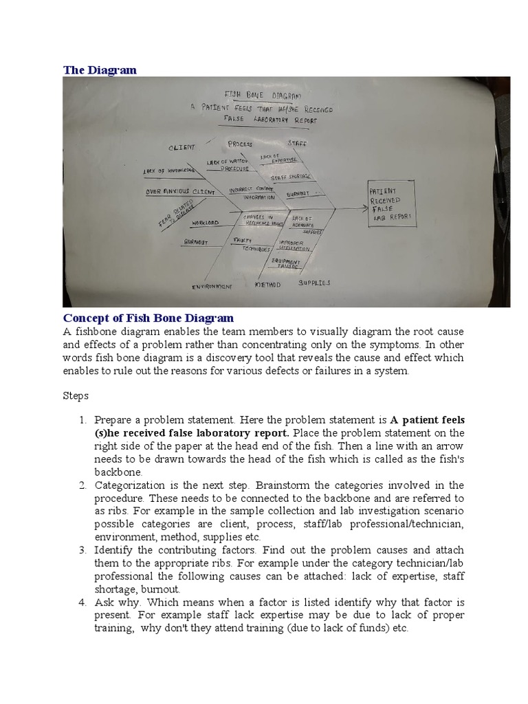 The Diagram: (S) He Received False Laboratory Report. Place The Problem ...