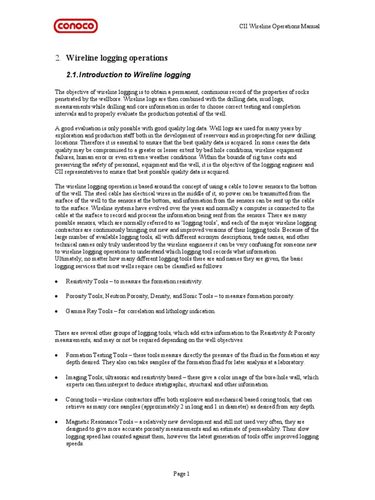 Wireline Logging Operations | PDF | Drilling Rig | Nature