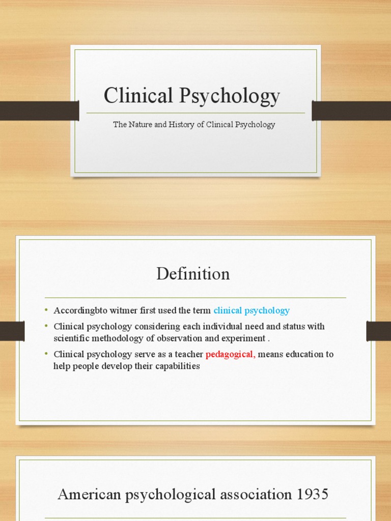 Overview of Clinical Psychology | PDF | Wellness | Science & Mathematics