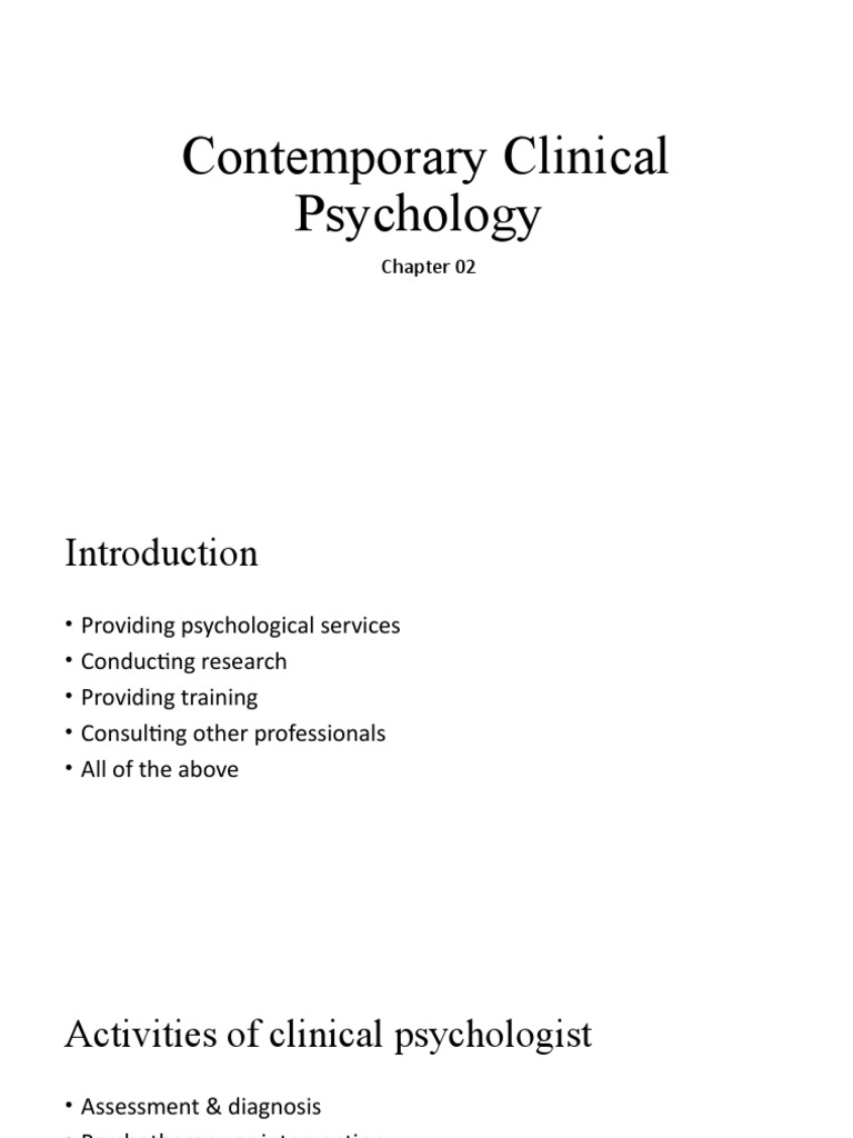 Contemporary Clinical Psychology | PDF