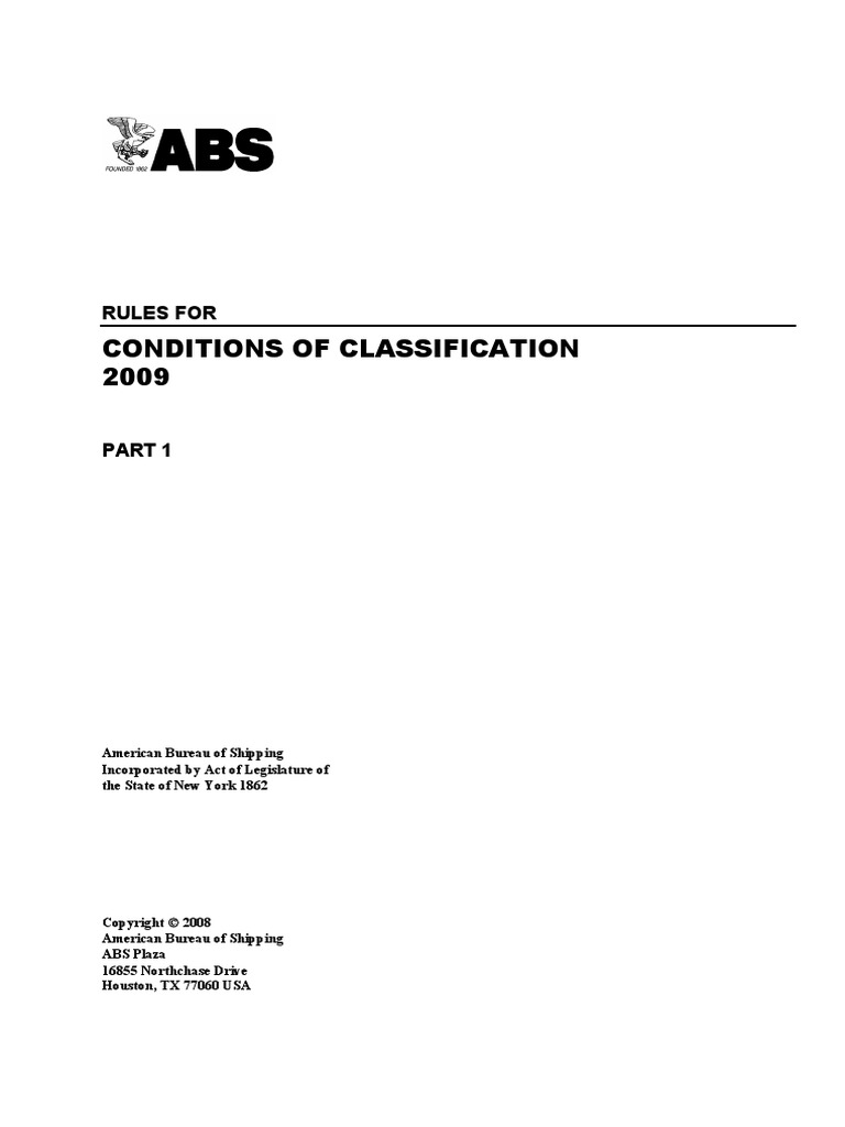 ABS Ships - Part - 1 - E-Apr09 | PDF | Shipping | Water Transport