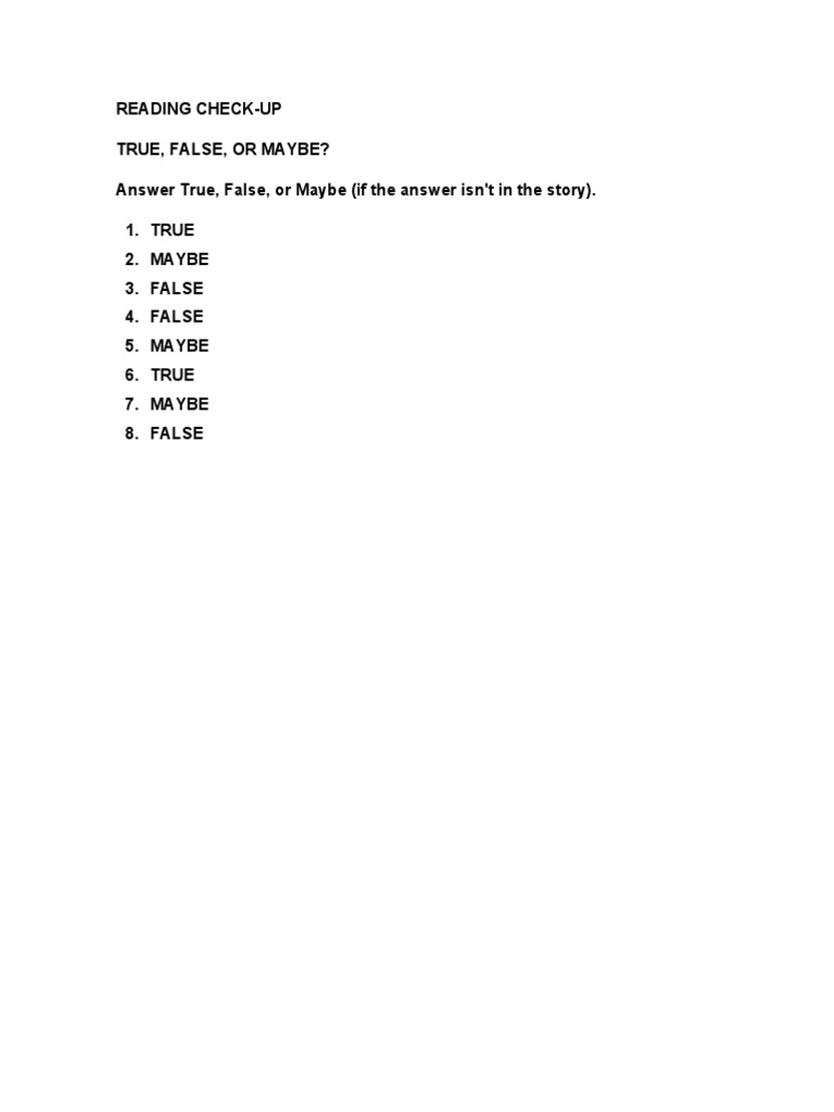 Reading Check | PDF | Self-Improvement | Wellness