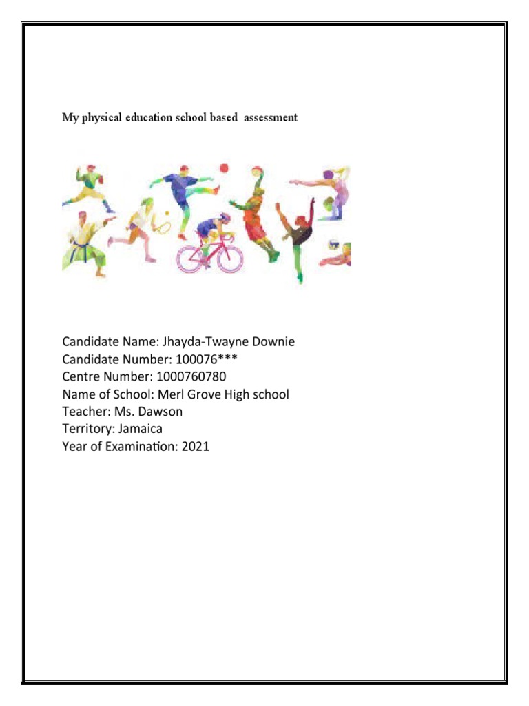 My Physical Education School Based Assessment | PDF | Physical ...