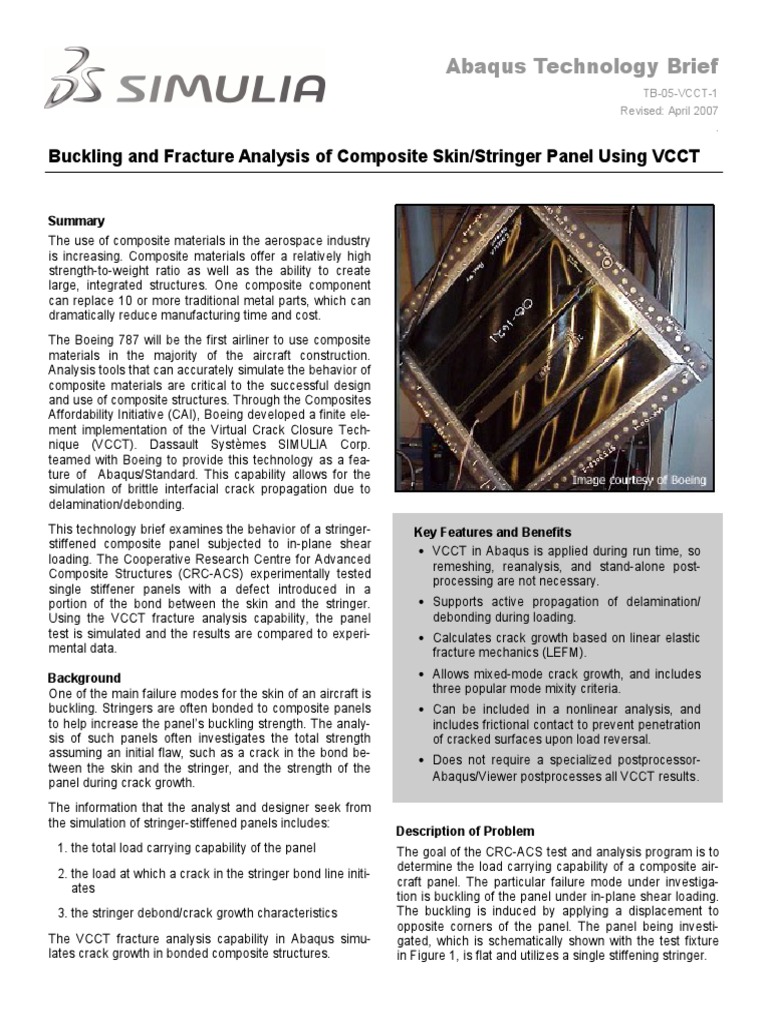 Buckling and Fracture Analysis of Composite Skin/Stringer Panel Using ...