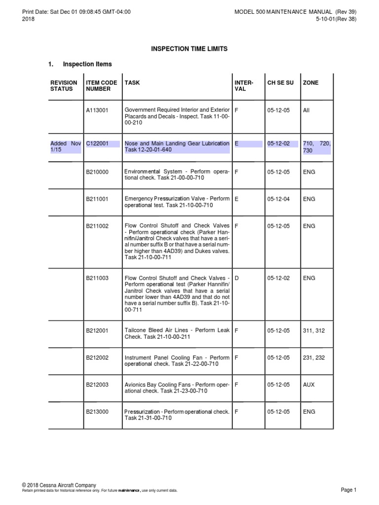 5-10-01 Inspection Time Limits | PDF | Aircraft Flight Control System ...