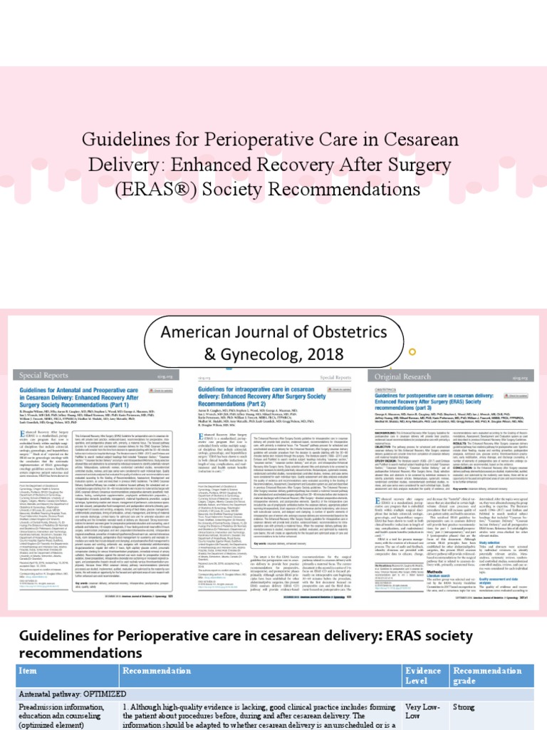 Giudelines ERAS SC ERAS Society | PDF | Caesarean Section | Childbirth