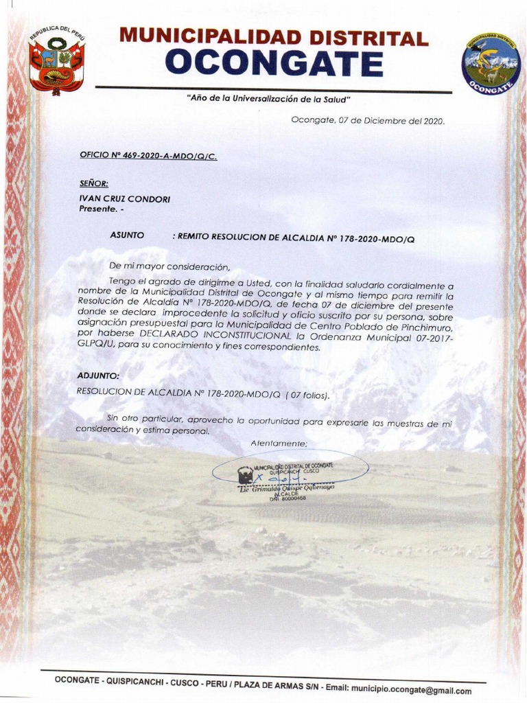 Oficio #469-2020 | PDF