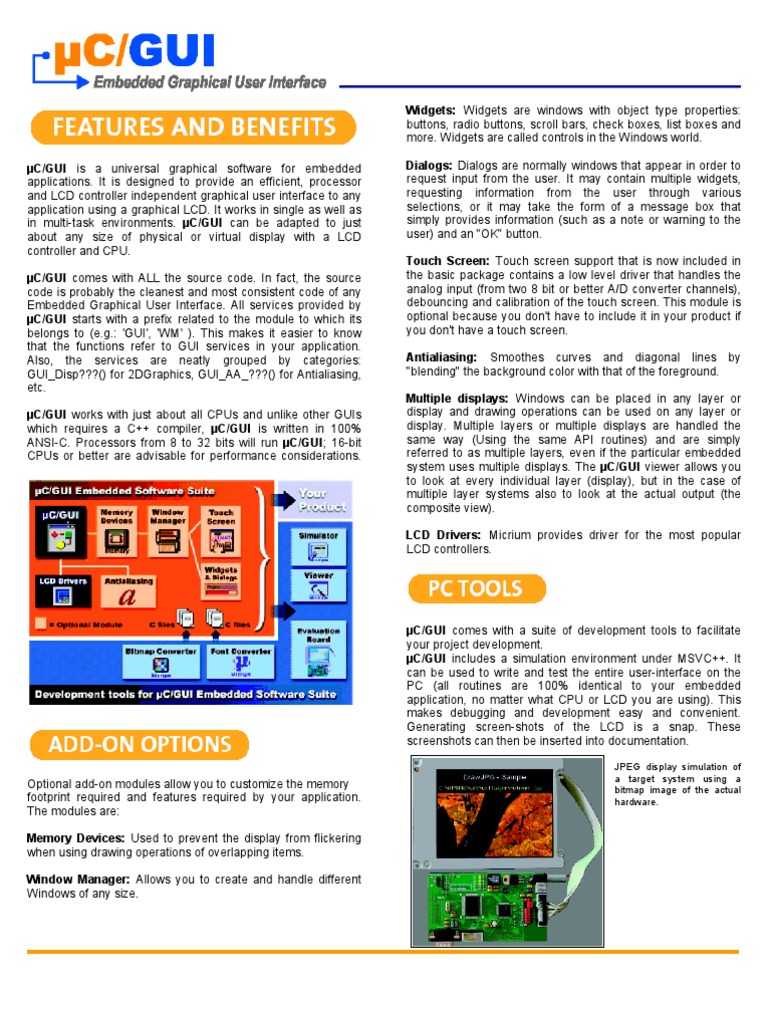 UCGUI Datasheet | PDF | Widget (Gui) | Graphical User Interfaces