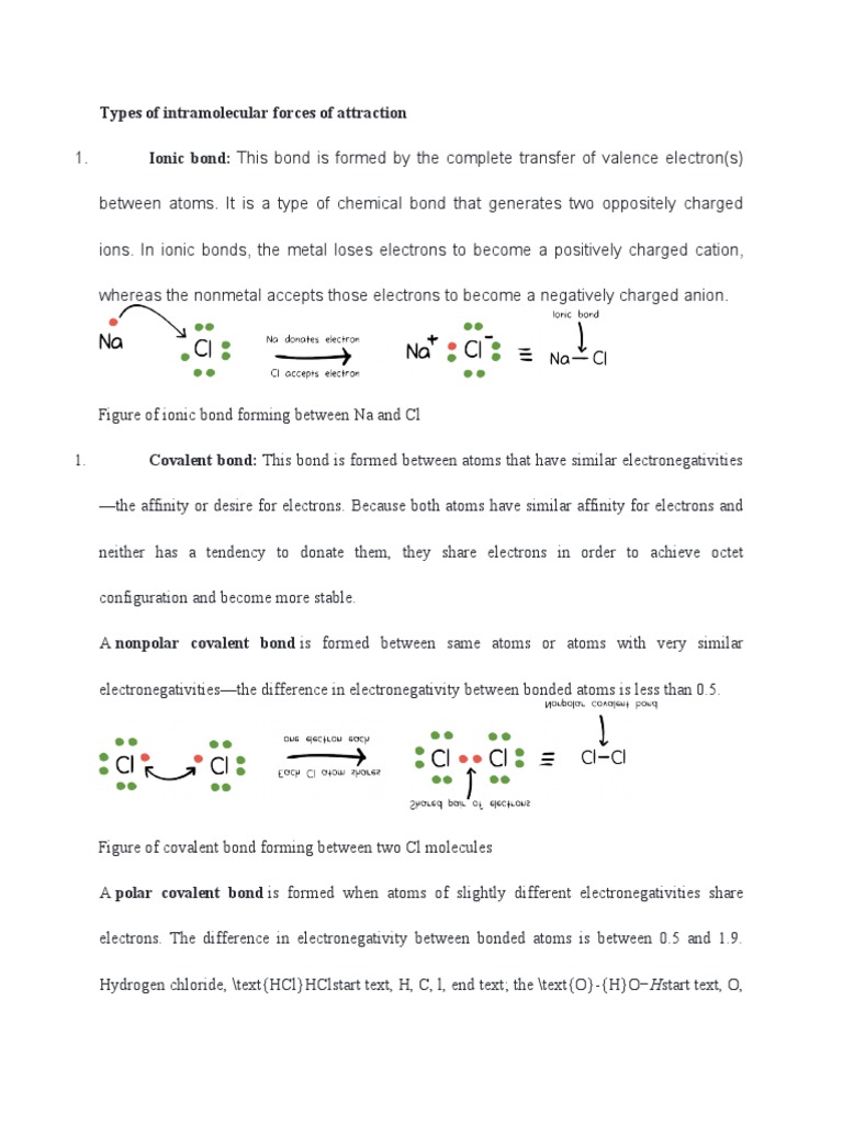 Types of Intramolecular Forces of Attraction | PDF | Intermolecular ...