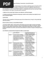 edTPA Task 1 - Planning Commentary | PDF | Equations | Learning