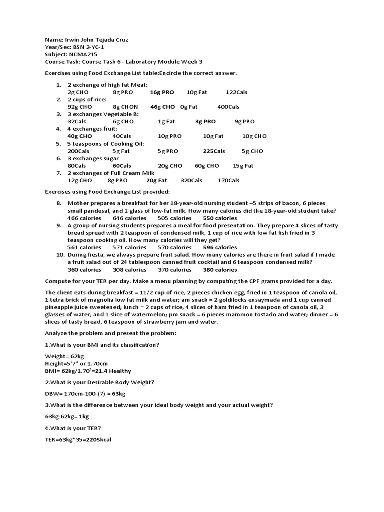 40g CHO 225cals 5g CHO 60cals | PDF | Diet Food | Fat
