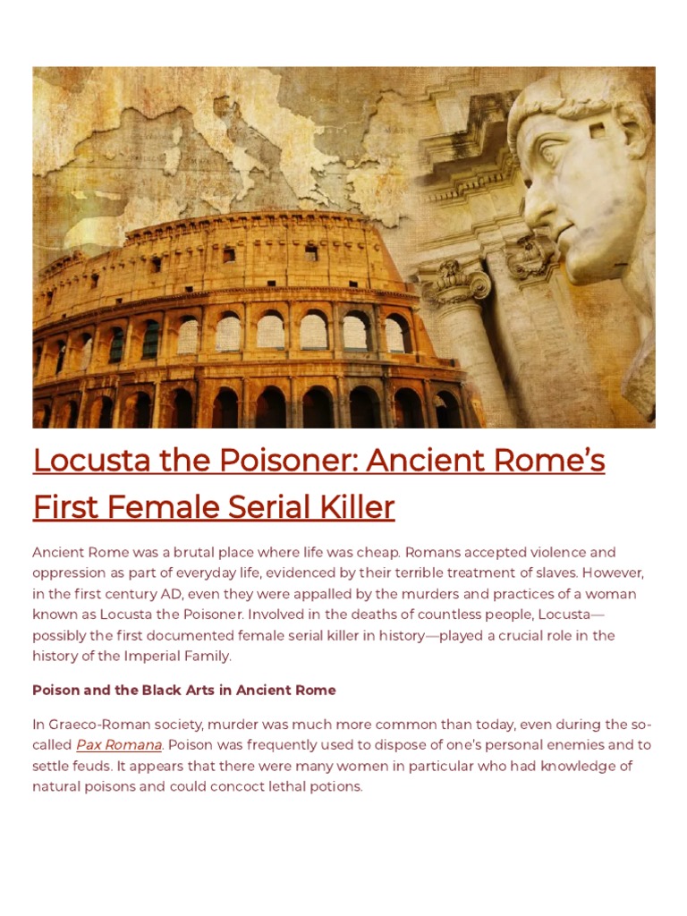 Locusta The Poisoner - Ancient Rome's First Female Serial Killer | PDF ...