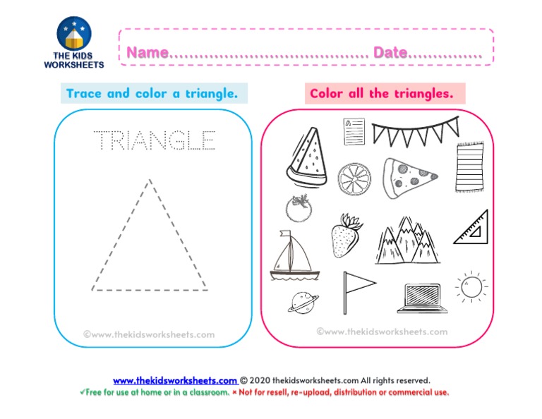 Triangle Coloring Worksheet for Kids | PDF