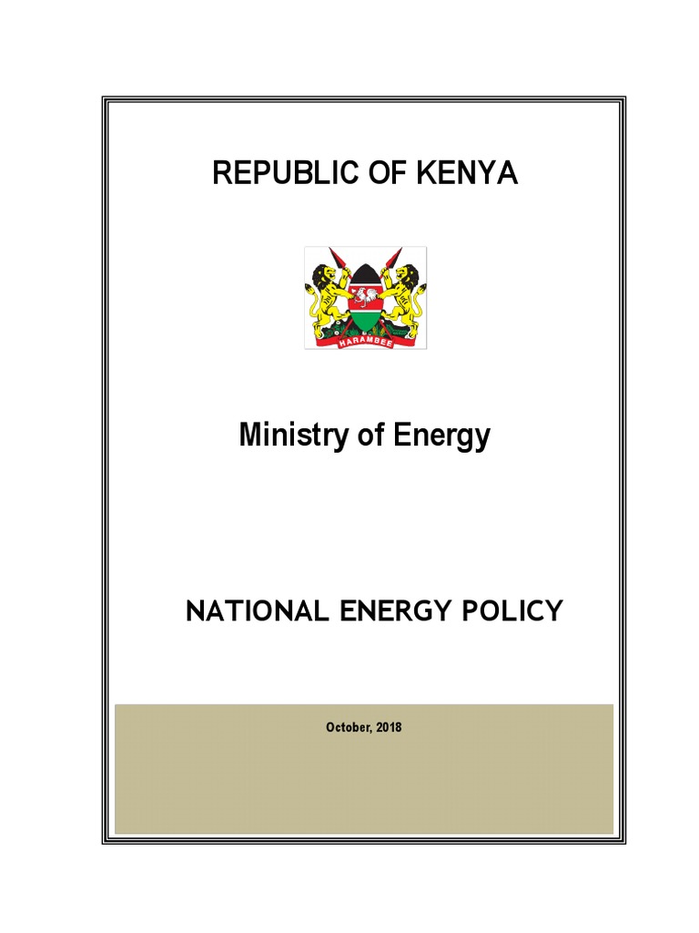 National Energy Policy October 2018 PDF Renewable Energy Climate