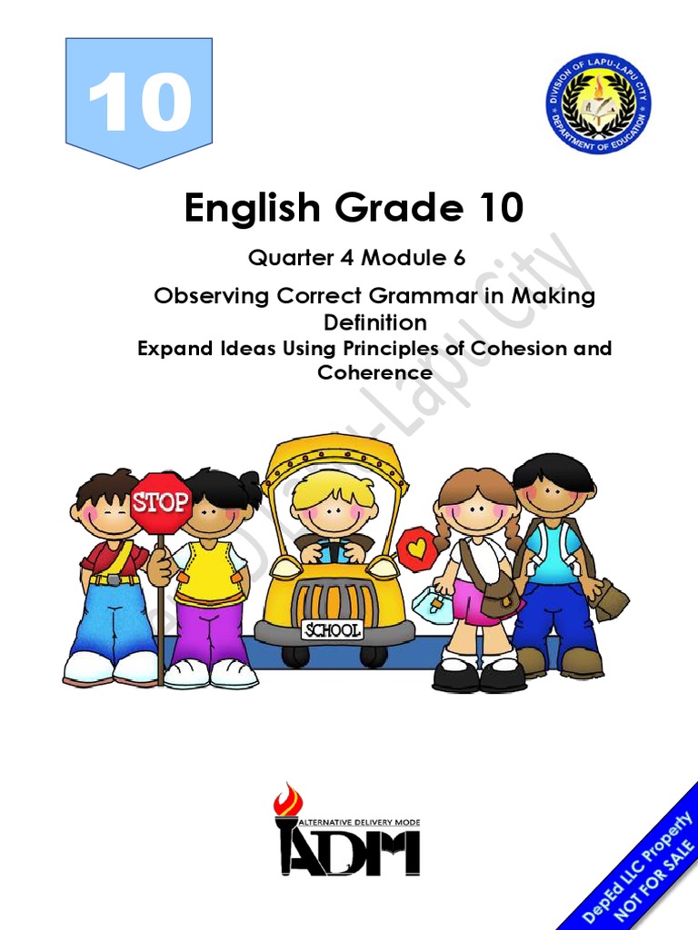 English Grade 10: Quarter 4 Module 6 Observing Correct Grammar in ...
