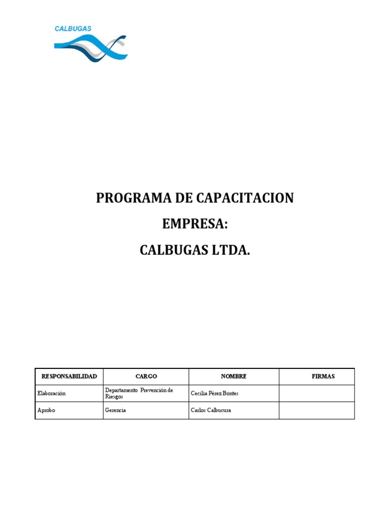 Programa de Capacitacion | PDF | Empresas | Gestión de recursos humanos