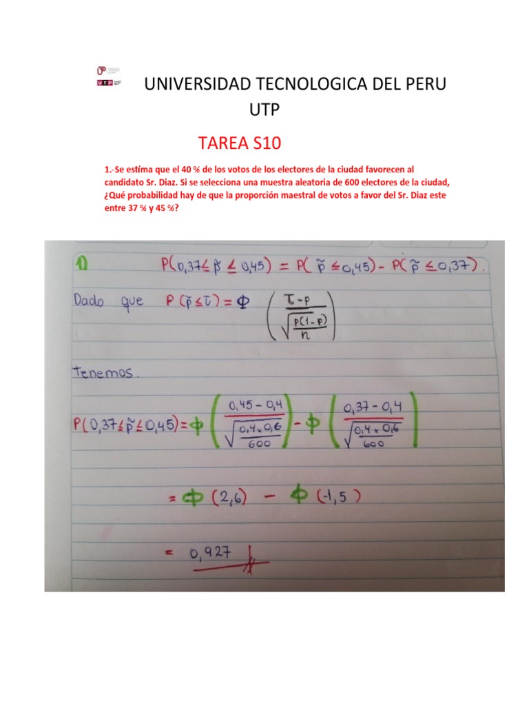 s10 Tarea Estadistica | PDF