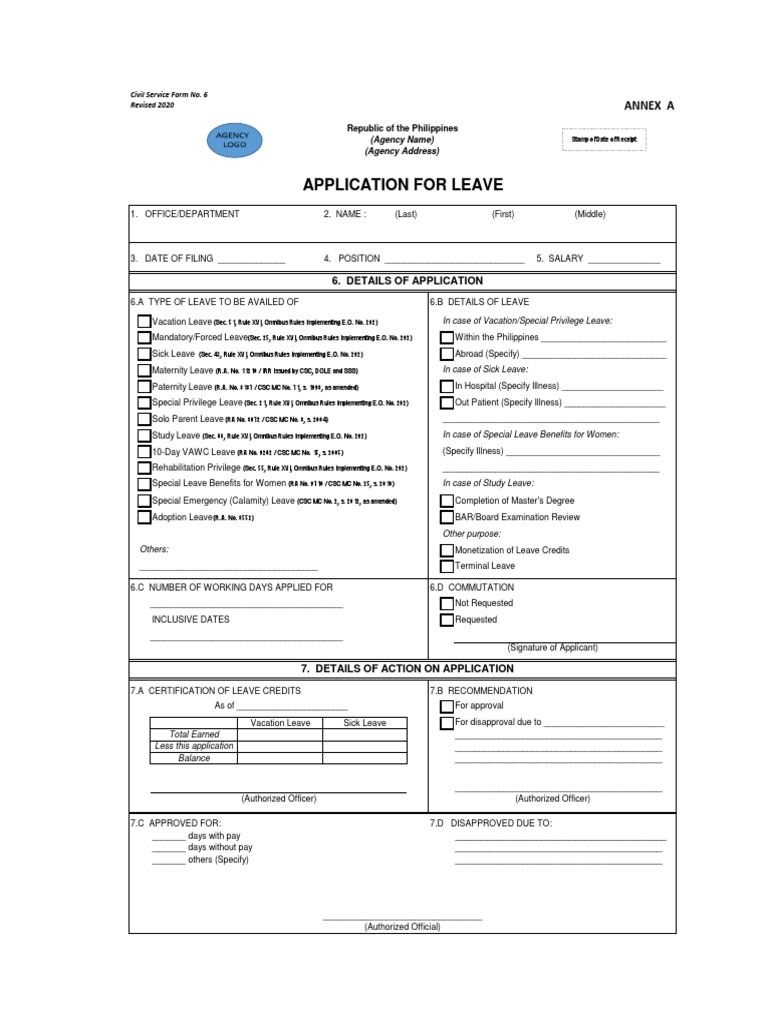 Cs Form 6 Revised 2020 | PDF | Parental Leave | Surgery