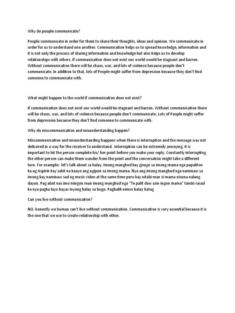 Why Do People Communicate | PDF