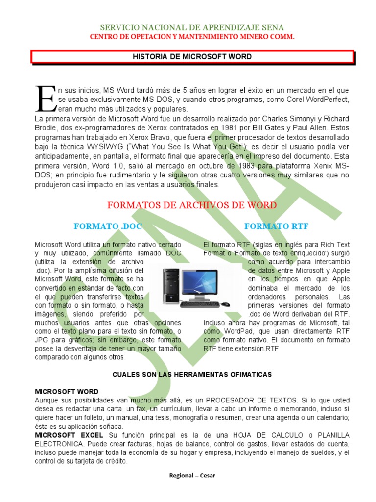 Historia de Microsoft Word | PDF | Microsoft Word | Informática